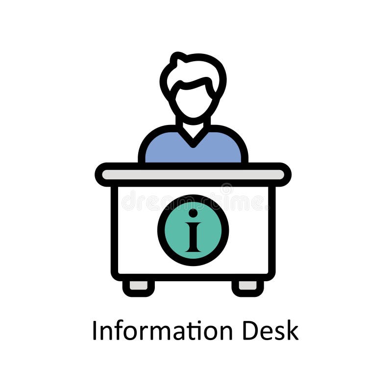 Information Desk Vector Filled Outline Icon Design Illustration ...