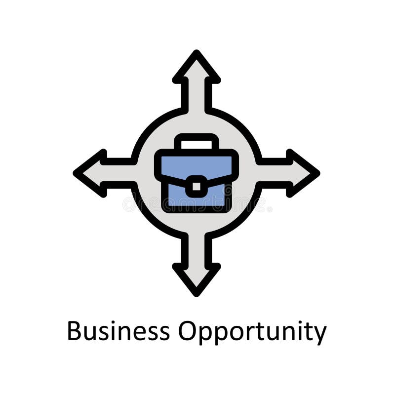 Business Opportunity Vector Filled Outline Icon Illustration. Business ...