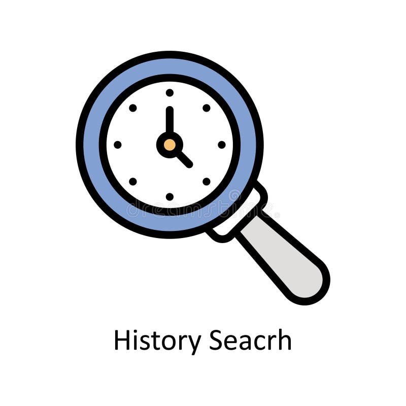 History Search Vector Filled Outline Icon Design Illustration. Business ...