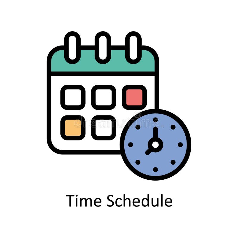 Time Schedule Vector Filled Outline Icon Design Illustration. Business ...