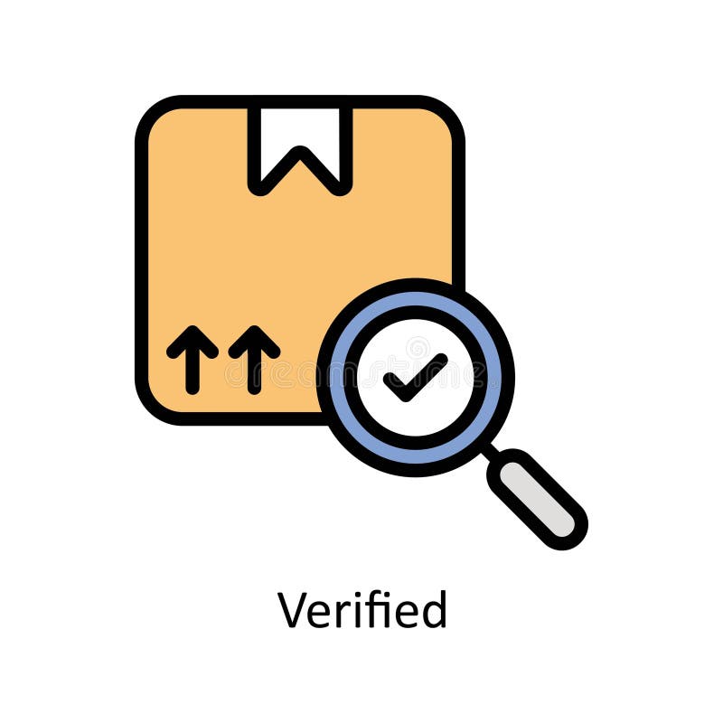 Verified Vector Filled Outline Icon Design Illustration. Business and Management Symbol on White ...