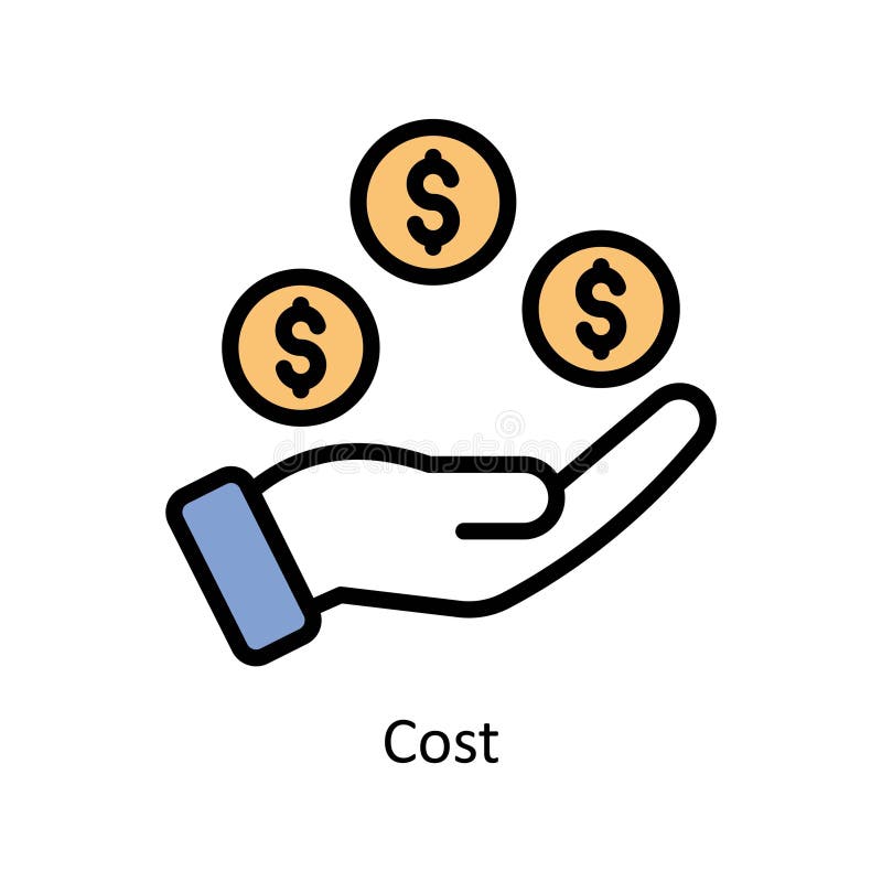 Cost Vector Filled Outline Icon Design Illustration. Business and ...