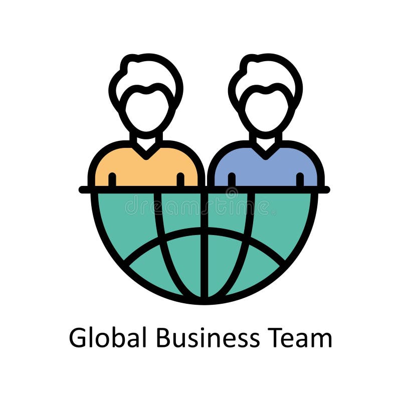Global Business Team Vector Filled Outline Icon Design . Business and ...