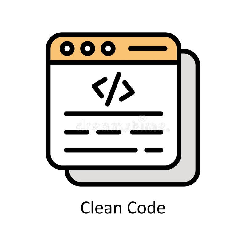 Clean Code Vector Filled Outline Icon Design Illustration. Business and ...