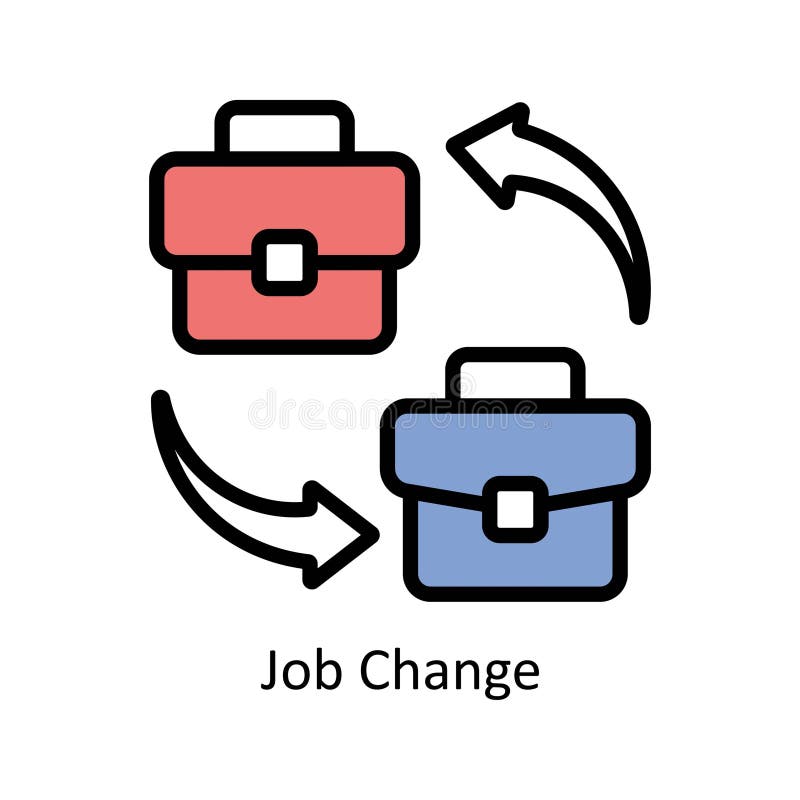 Job Change Vector Filled Outline Icon Design Illustration. Business and ...