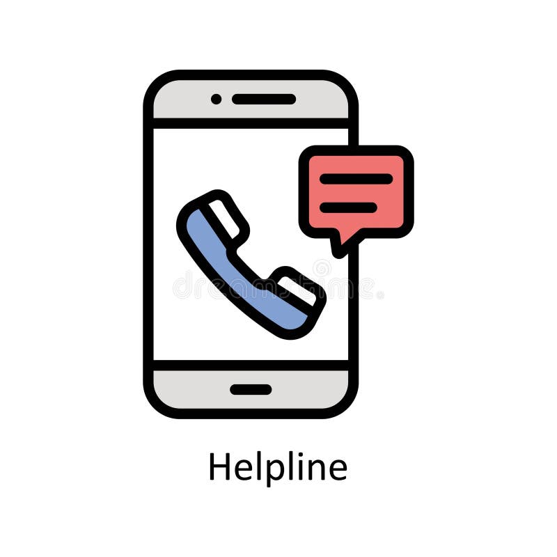 Helpline Vector Filled Outline Icon Design Illustration. Business and ...