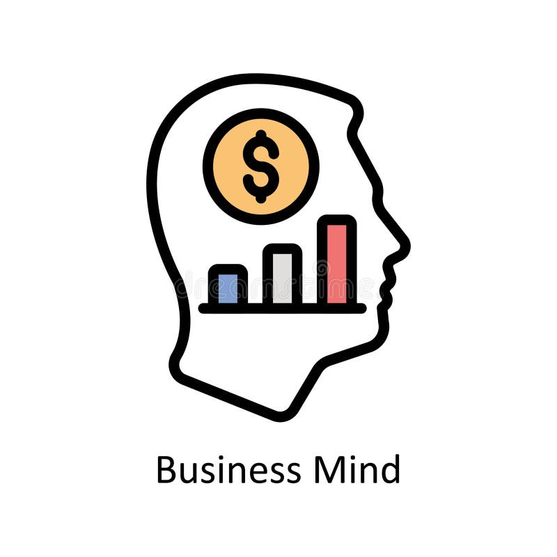 Business Mind Vector Filled Outline Icon Design Illustration. Business ...