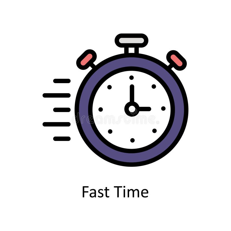 Fast Time Vector Filled Outline Icon Design Illustration. Business and ...