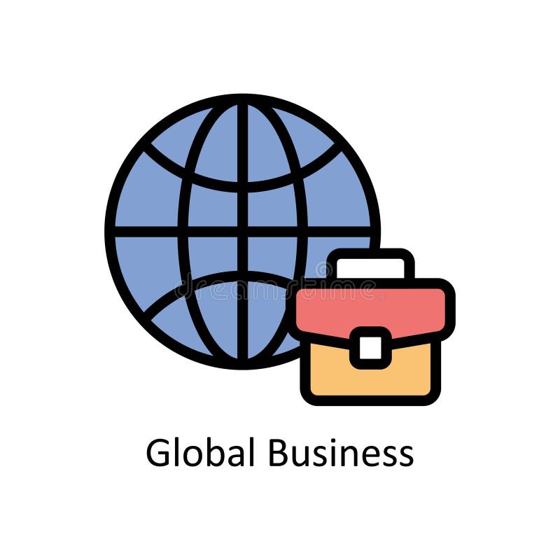 Global Business Vector Filled Outline Icon Design Illustration ...