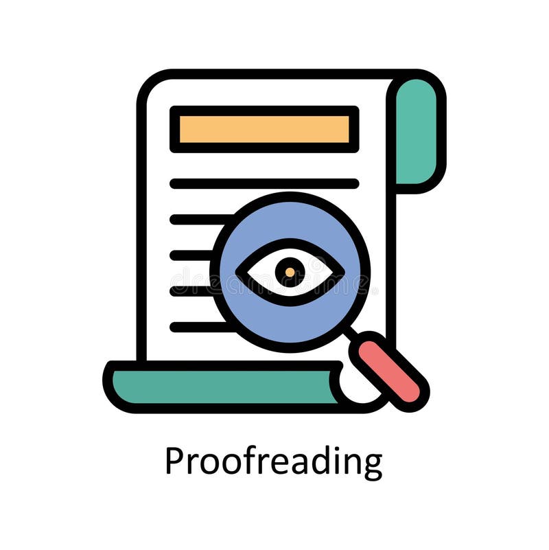 Proofreading Vector Filled Outline Icon Design Illustration. Business and Management Symbol on ...