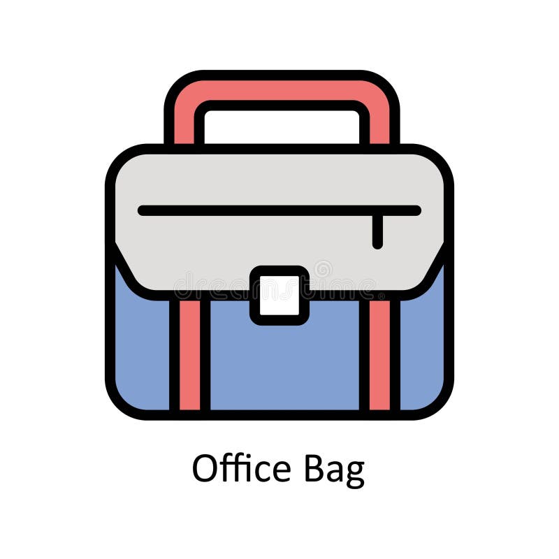 Office Bag Vector Filled Outline Icon Design Illustration. Business and ...