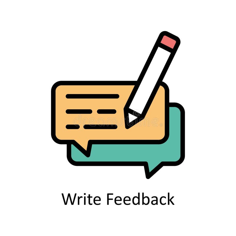 Write Feedback Vector Filled Outline Icon Design Illustration. Business ...