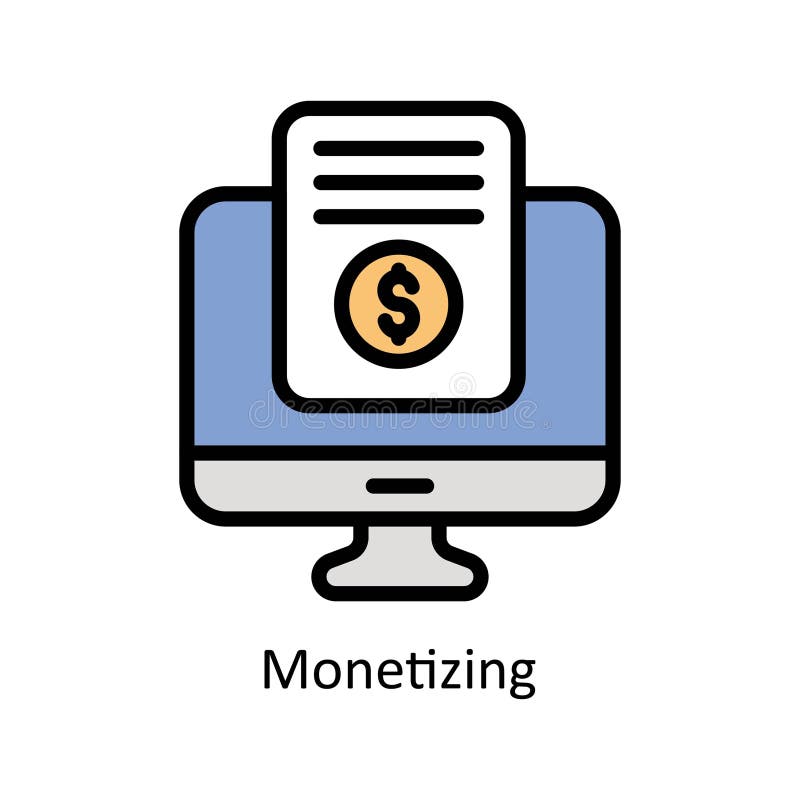 Monetizing Vector Filled Outline Icon Design Illustration. Business and ...