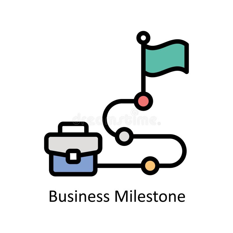 Business Milestone Vector Filled Outline Icon Design Illustration ...