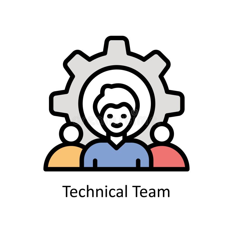 Technical Team Vector Filled Outline Icon Design Illustration. Business ...
