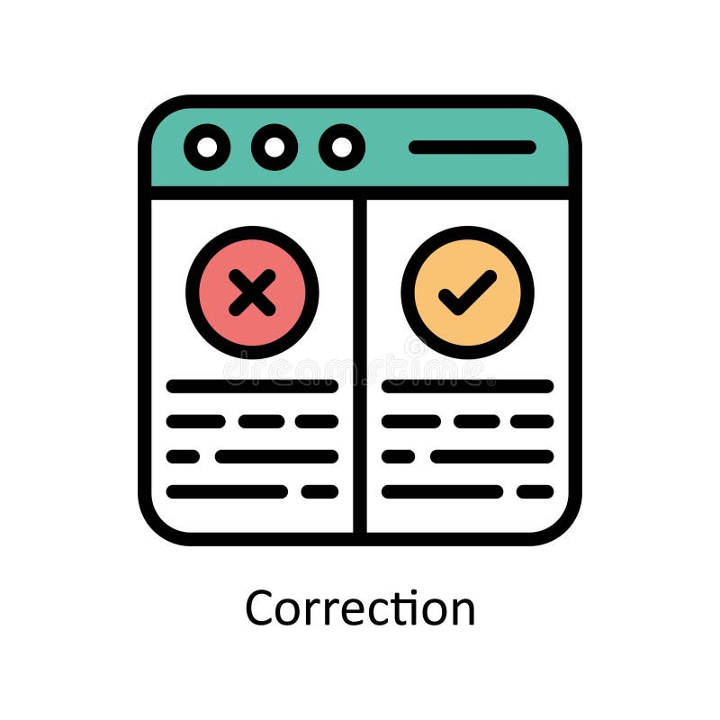 Correction Vector Filled Outline Icon Design Illustration. Business and ...
