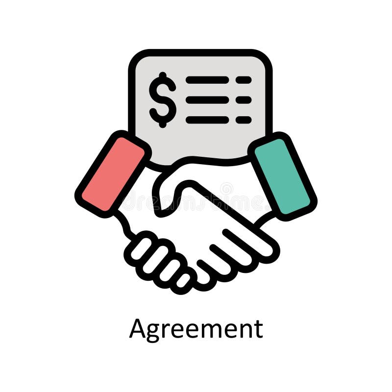 Agreement Vector Filled Outline Icon Design Illustration. Business and ...