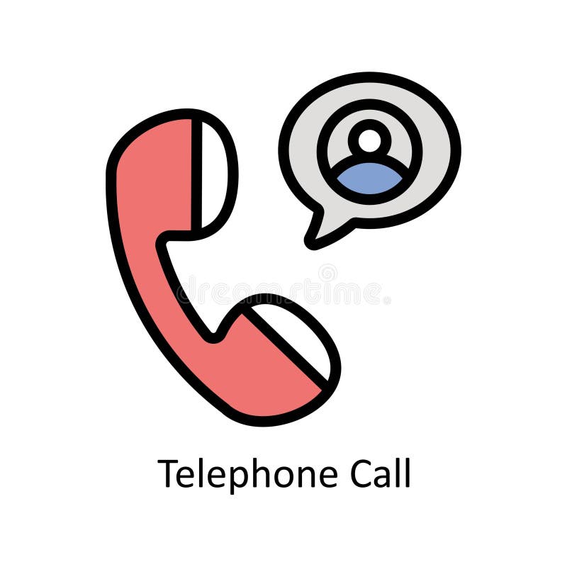 Telephone Call Vector Filled Outline Icon Design Illustration. Business ...