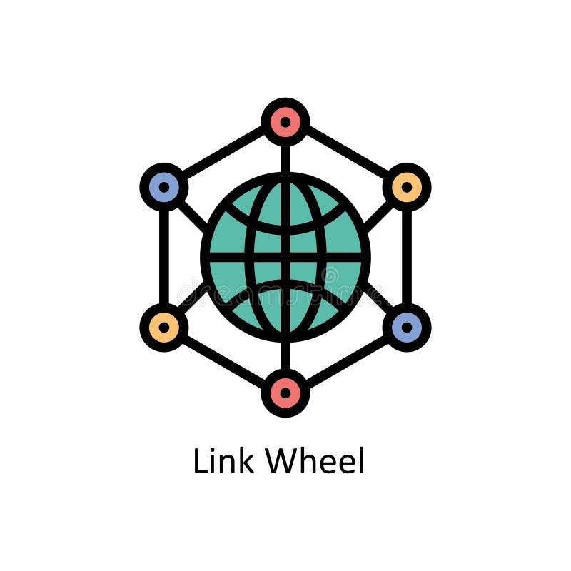 Link Wheel Vector Filled Outline Icon Design Illustration. Business and ...