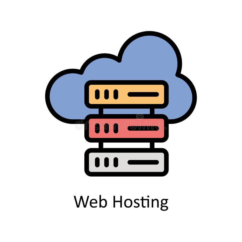 Web Hosting Vector Filled Outline Icon Design Illustration. Business ...
