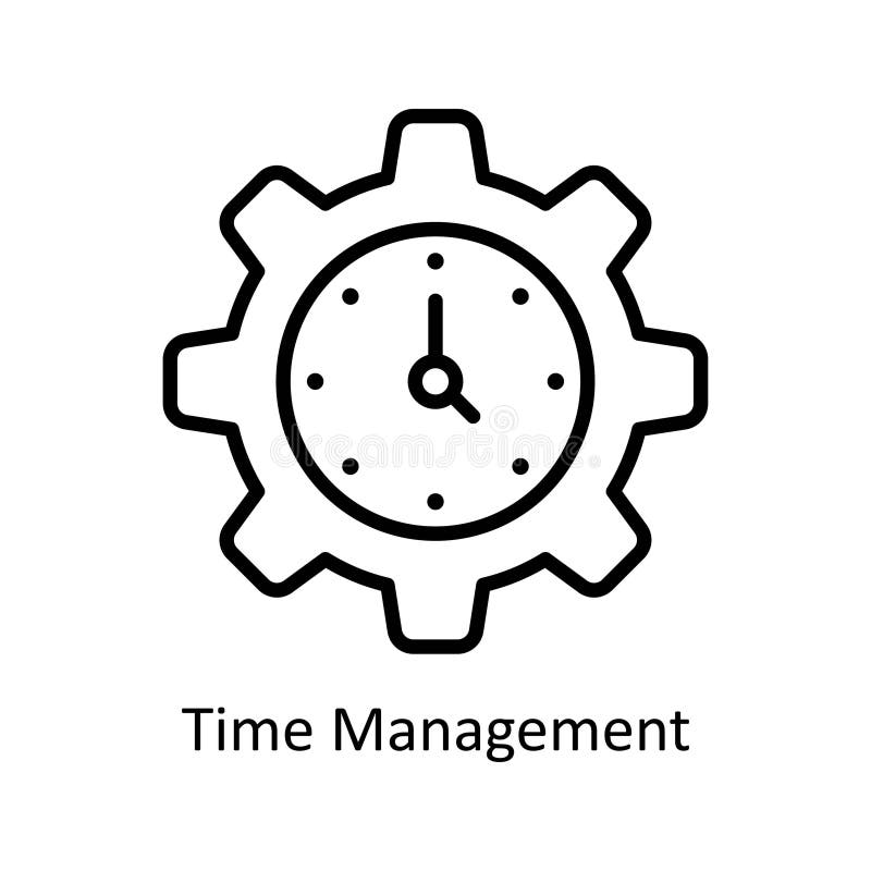Time Management Vector Outline Icon Design Illustration. Business and ...