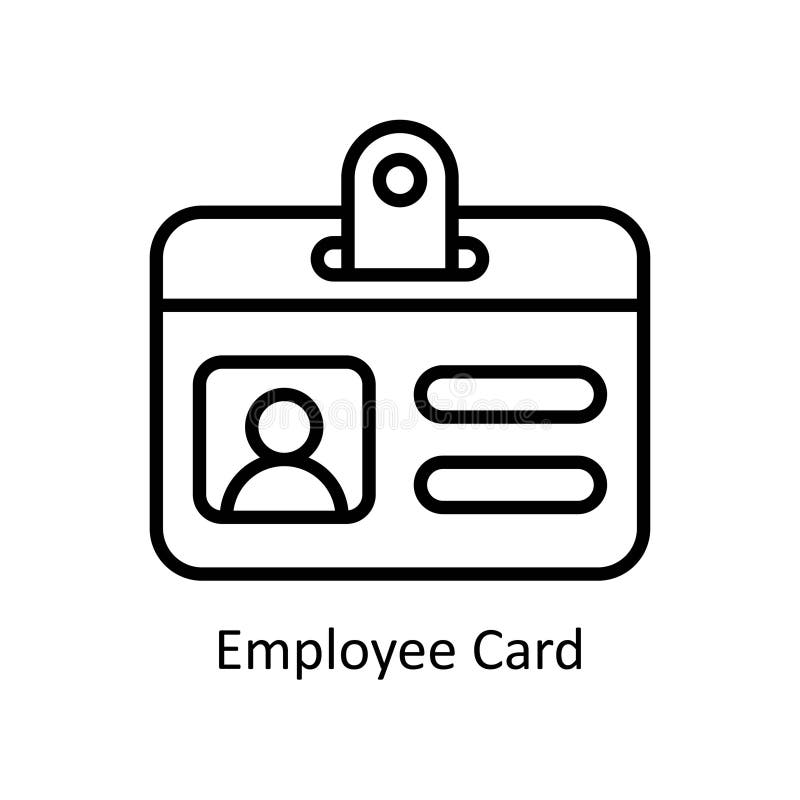 Employee Card Vector Outline Icon Design Illustration. Business and ...
