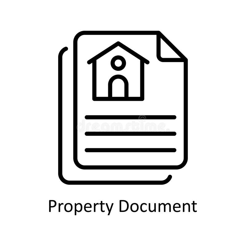 Property Document Vector Outline Icon Design Illustration. Business and ...