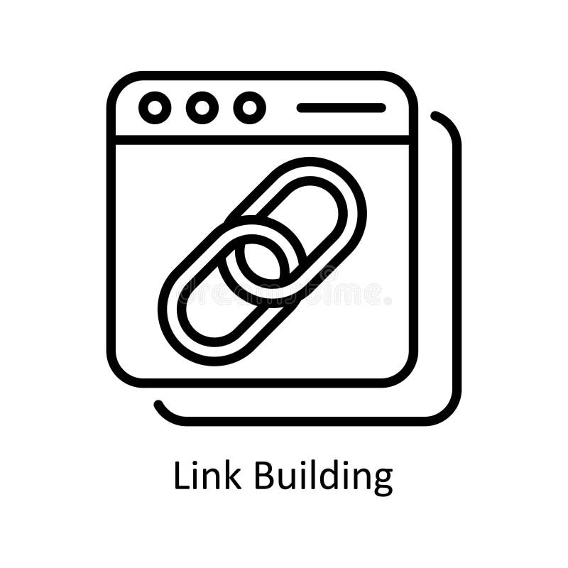 Link Building Vector Outline Icon Design Illustration. Business and ...