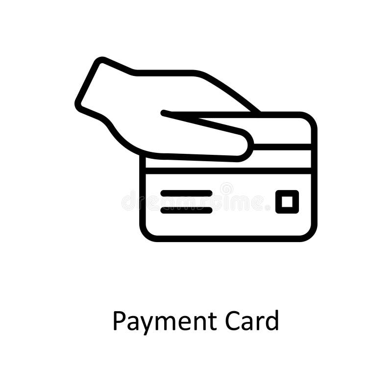 Payment Card Vector Outline Icon Design Illustration. Business and ...