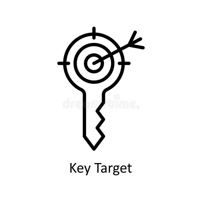 Key Target Vector Outline Icon Design Illustration. Business and ...