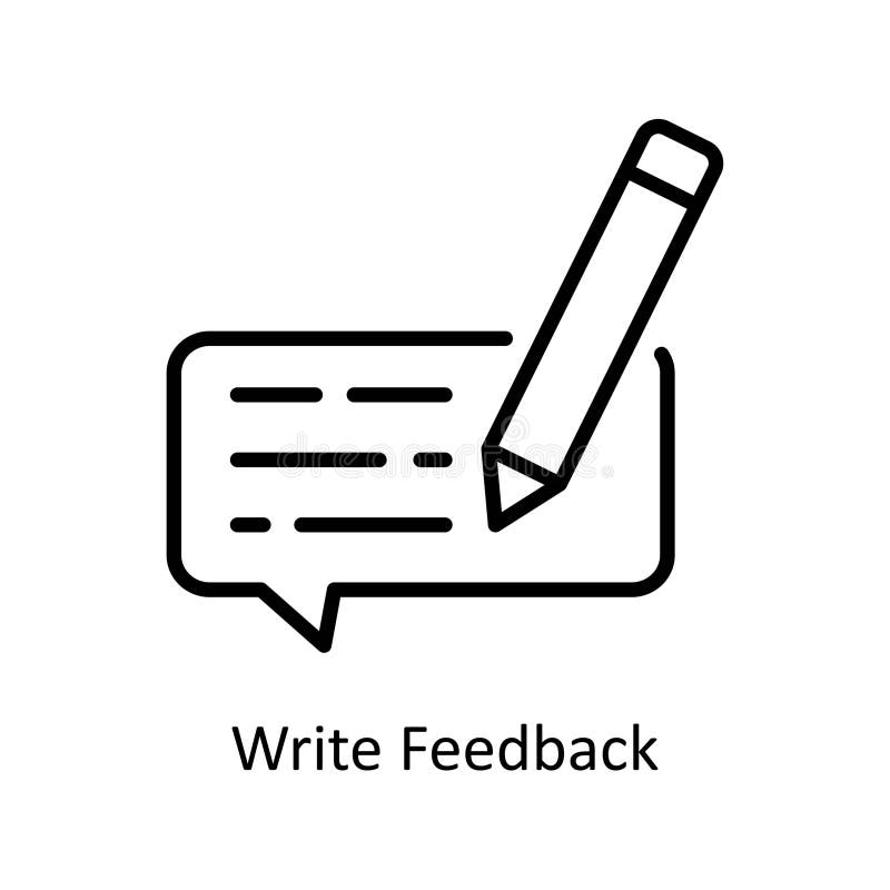 Write Feedback Vector Outline Icon Design Illustration. Business and ...