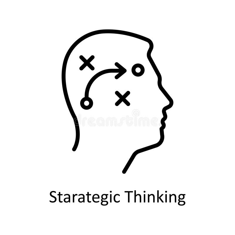 Strategic Thinking Vector Outline Icon Design Illustration. Business ...