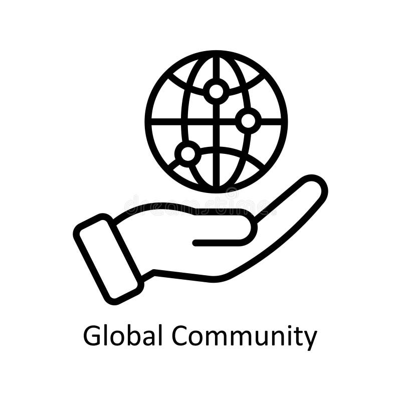 Global Community Vector Outline Icon Design Illustration. Business and ...