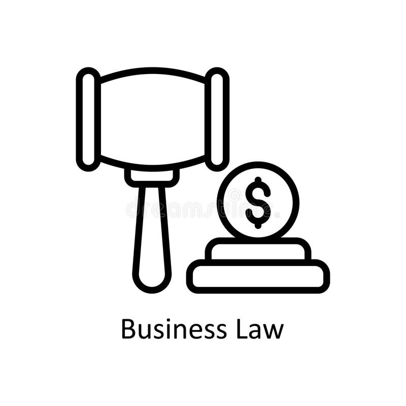 Business Law Vector Outline Icon Design Illustration. Business and ...