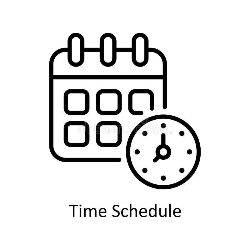 Time Schedule Vector Outline Icon Design Illustration. Business and ...