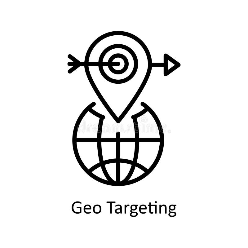 Geo Targeting Vector Outline Icon Design Illustration. Business and ...