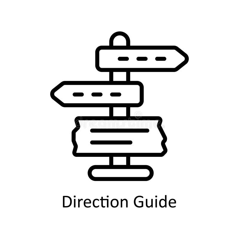 Direction Guide Vector Outline Icon Design Illustration. Business and ...