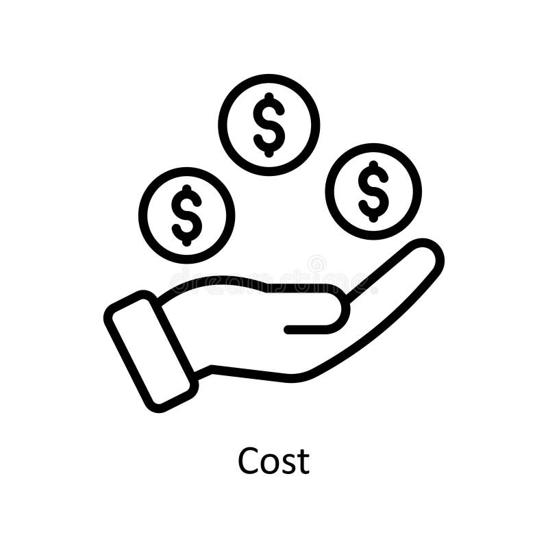 Cost Vector Outline Icon Design Illustration. Business and Management ...