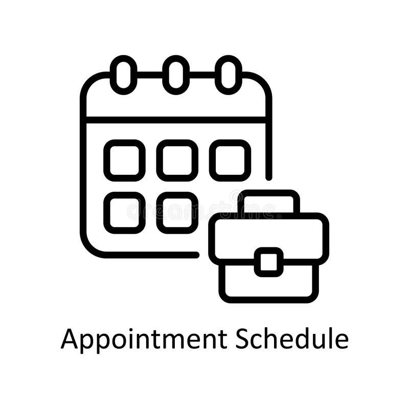 Appointment Schedule Vector Outline Icon Design Illustration. Business ...
