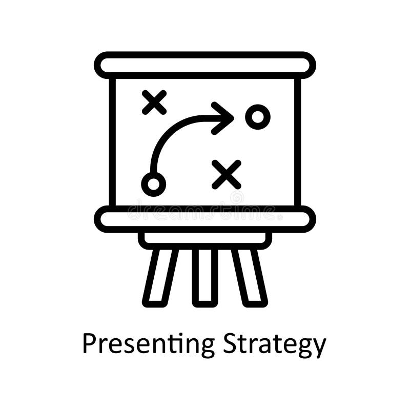 Presenting Strategy Vector Outline Icon Design Illustration. Business ...