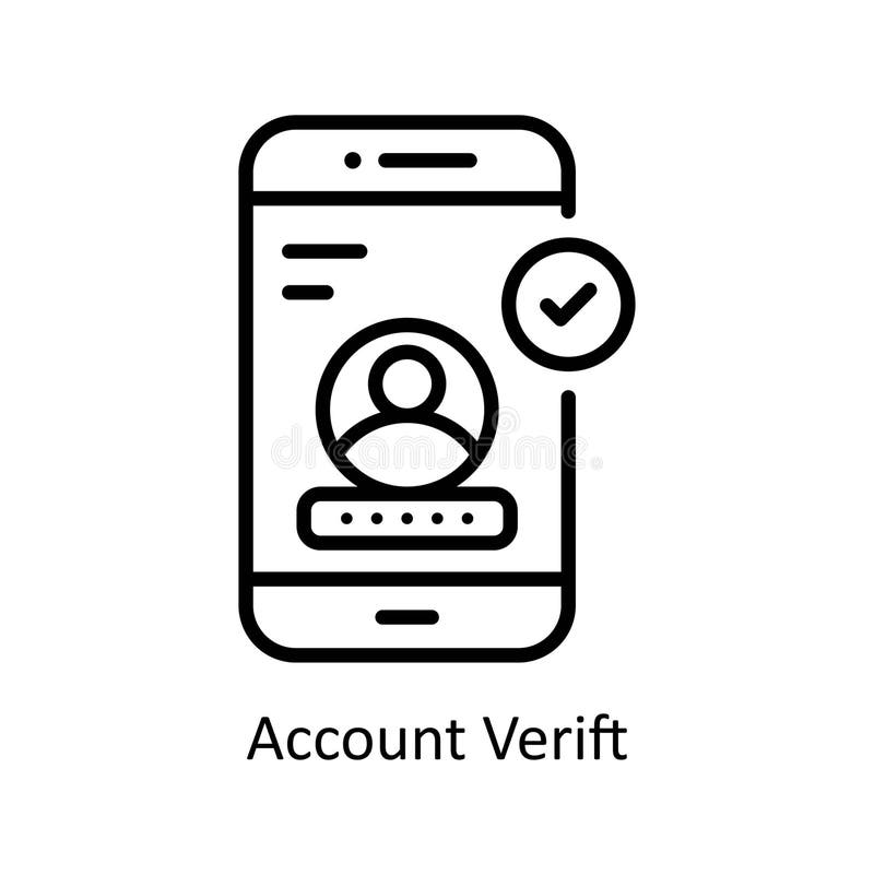 Account Verify Vector Outline Icon Design Illustration. Business and ...