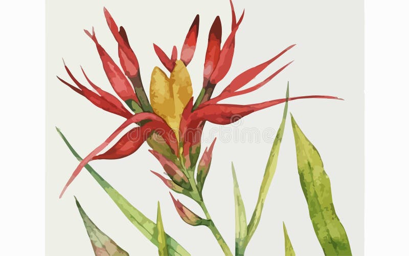 Cardinal Flower Watercolor Created with AI, Nice Looking Stock Vector ...