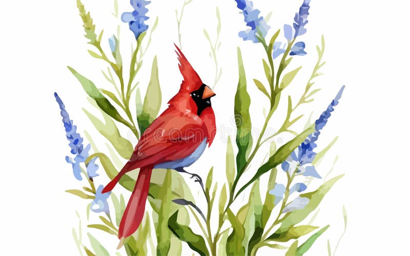 Cardinal Flower Watercolor Created with AI, Nice Looking Stock Vector ...