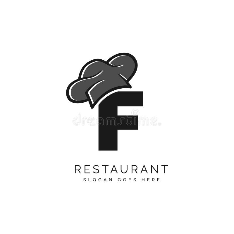 Letter F Logo with Chef S Hat for a Restaurant. Alphabet F Concept ...
