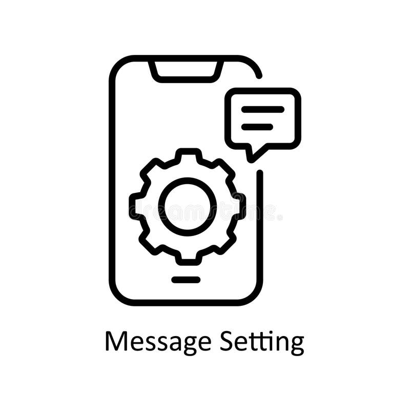 Message Setting Vector Outline Icon Design Illustration. Business and ...
