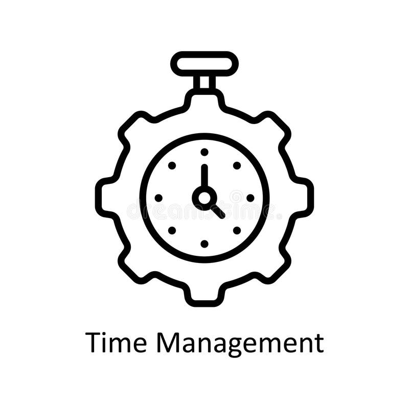 Time Management Vector Outline Icon Design Illustration. Business and ...