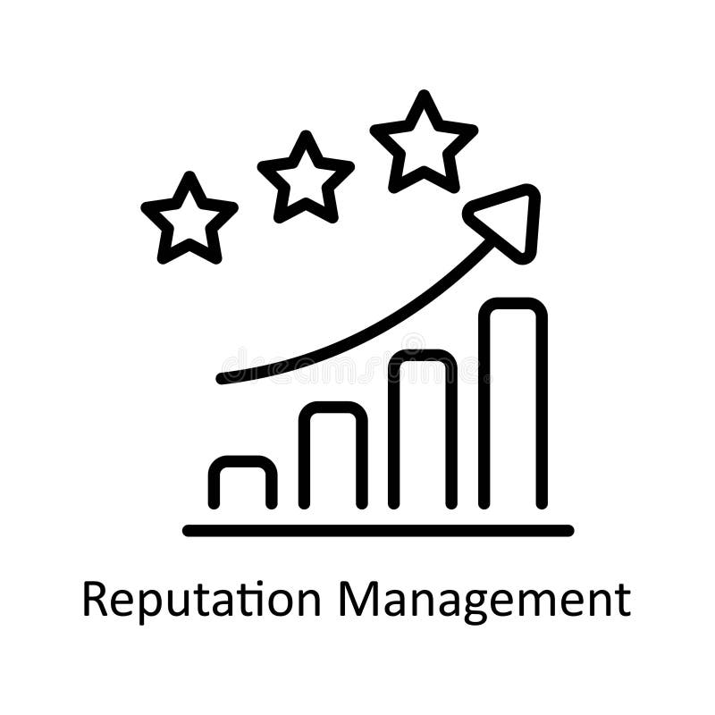 Reputation Management Vector Outline Icon Design Illustration. Business ...