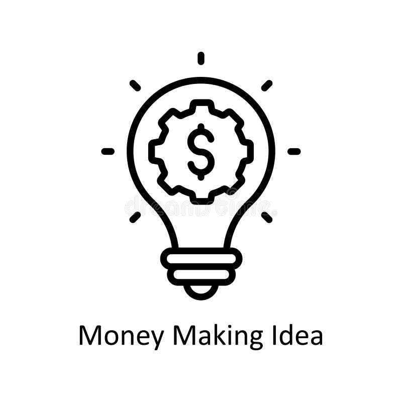 Money Making Idea Vector Outline Icon Design Illustration. Business and ...