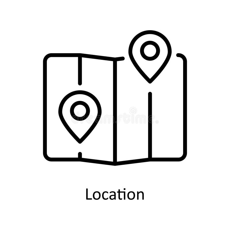 Business Location Vector Outline Icon Style Illustration. EPS 10 File ...