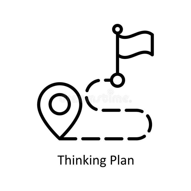 Thinking Plan Vector Outline Icon Design Illustration. Business and ...
